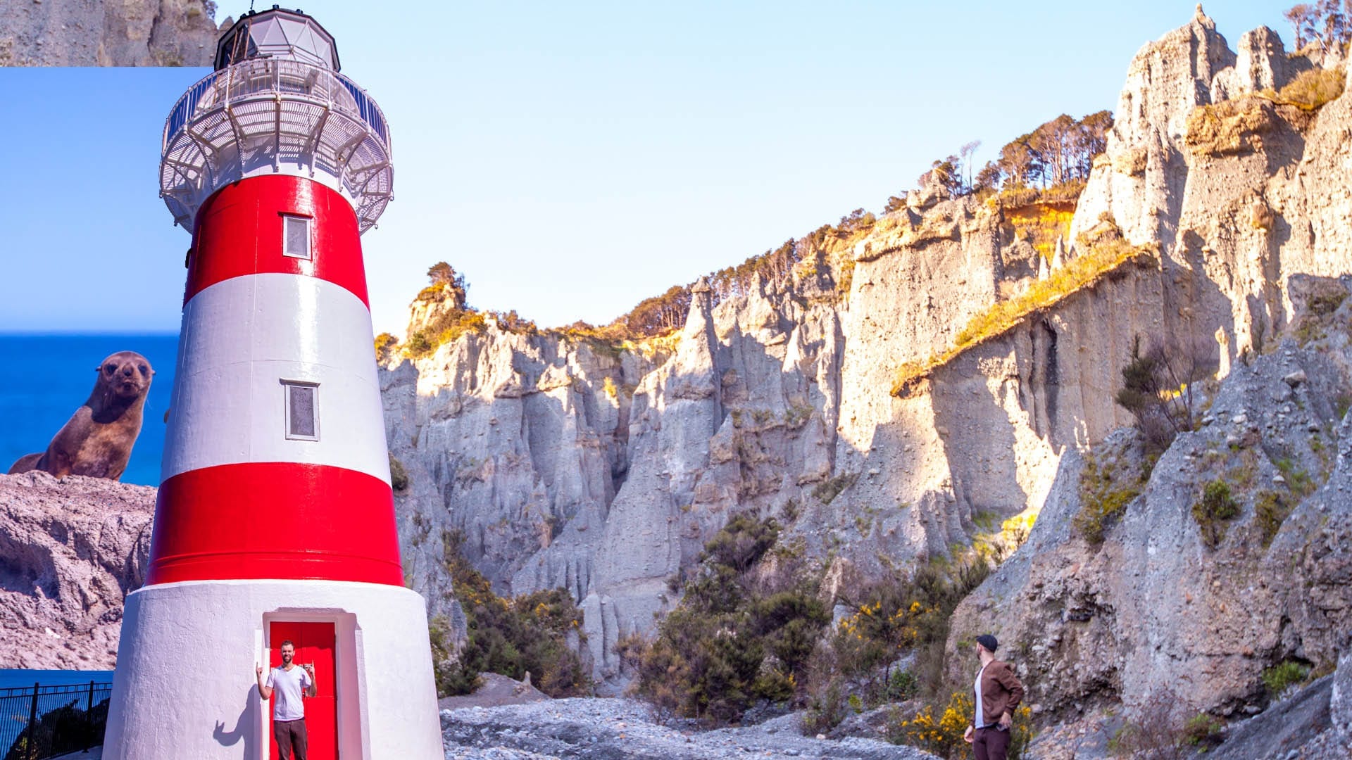 Cape Palliser Lighthouse & Putangirua Pinnacles, NZ North Island ...