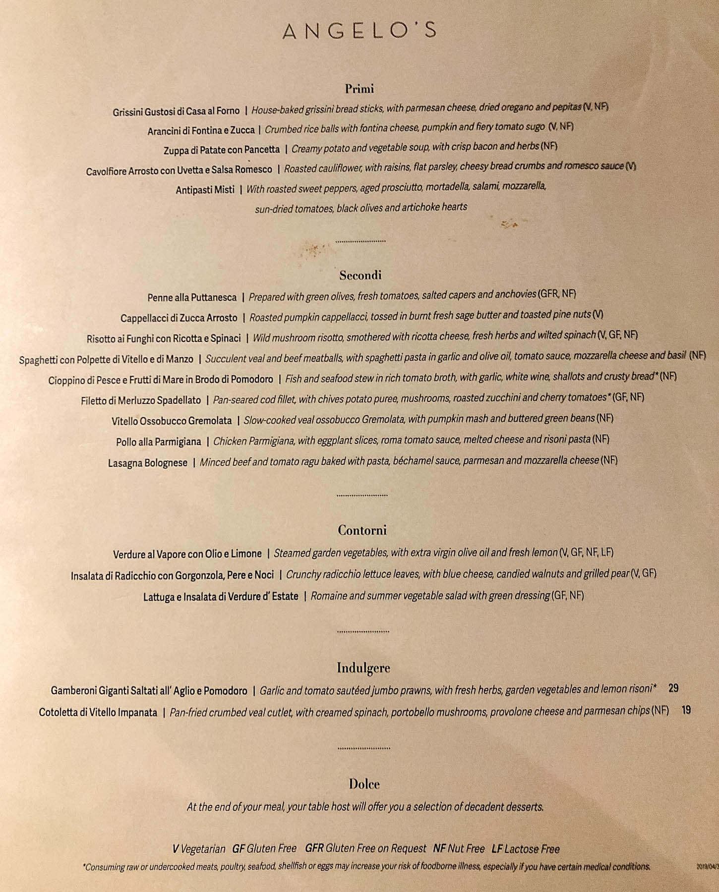 Dining at Angelo’s Italian Restaurant on P&O Cruises | Still As Life